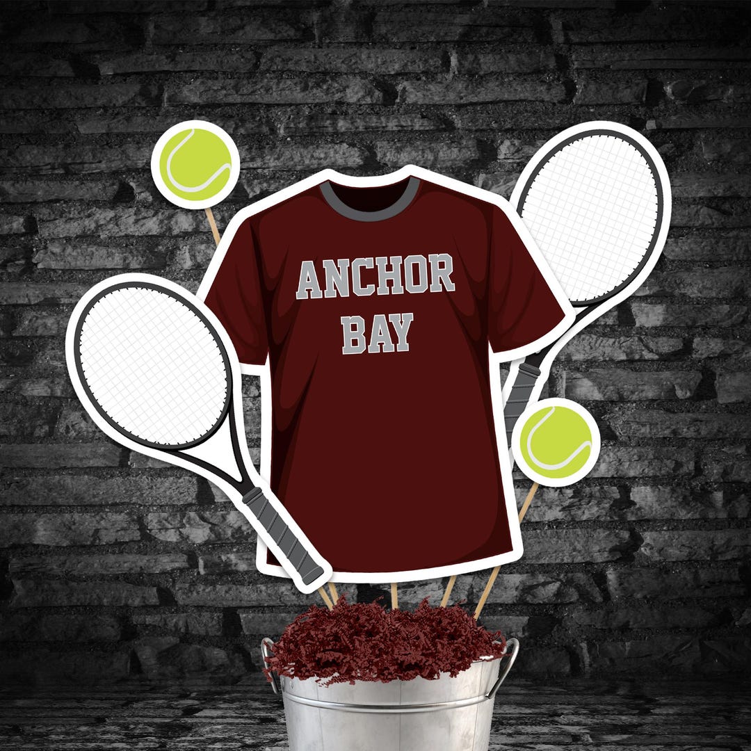 Tennis Banquet Centerpieces in Maroon Printable Tennis Centerpieces ...
