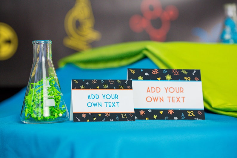 Science Party Food Labels in Blue Science Buffet Table Signs - Etsy