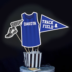 Track Banquet Centerpieces in Blue - Printable Track & Field ...