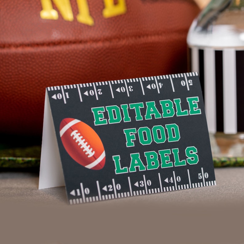 Football Party Food Labels - Printable Football Food Tent - Football ...