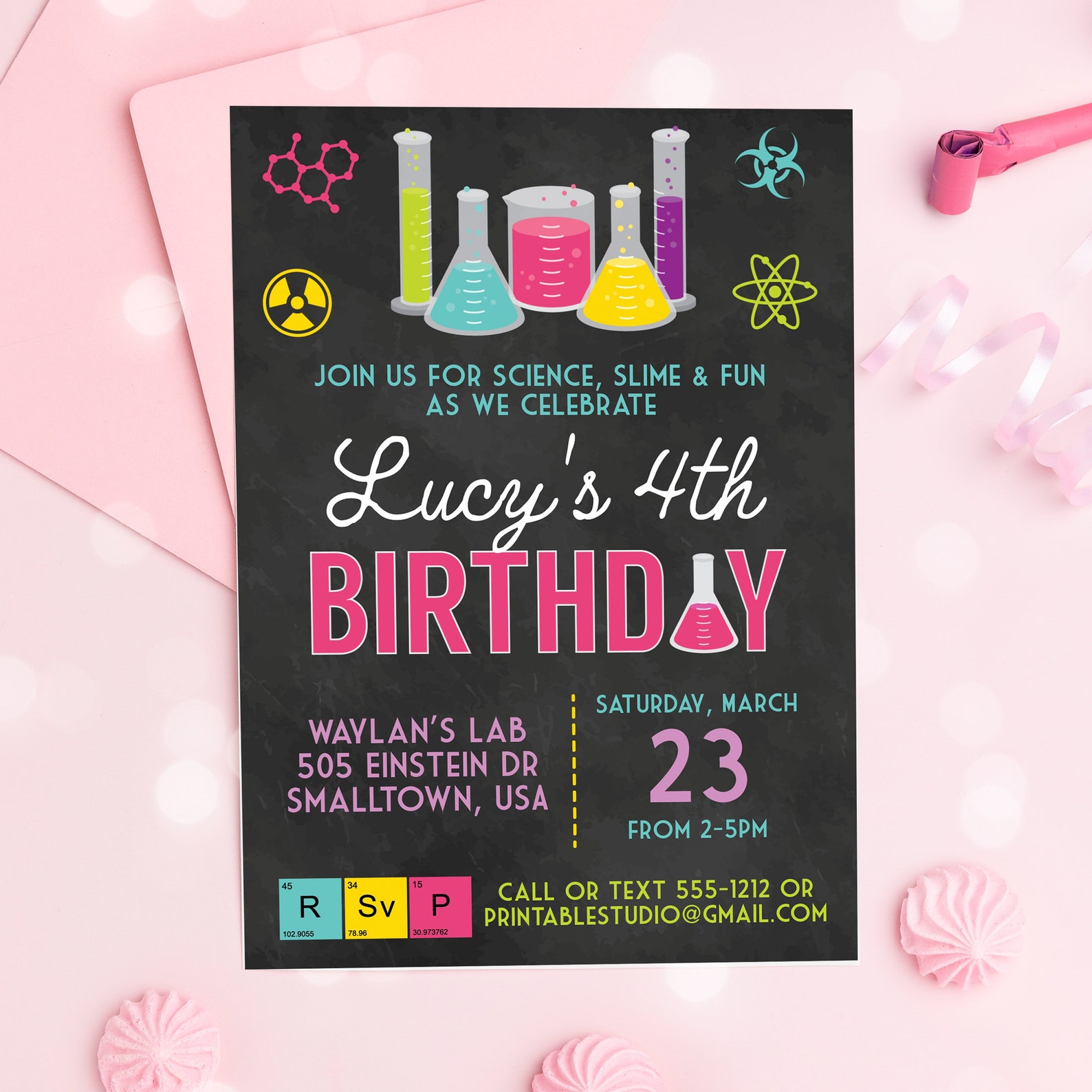 Science Invitation Printable Mad Science Birthday Party - Etsy