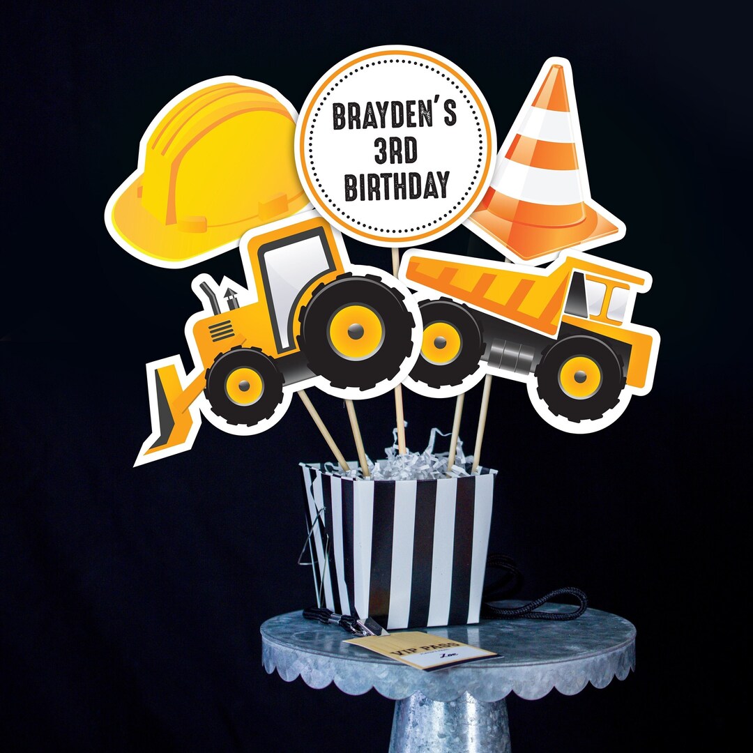 Construction Centerpieces Printable Construction Birthday - Etsy