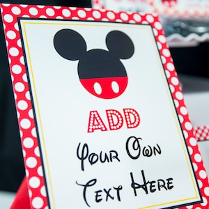 Mickey Mouse Party Signs - Instant Download Mickey Mouse Party Signs ...
