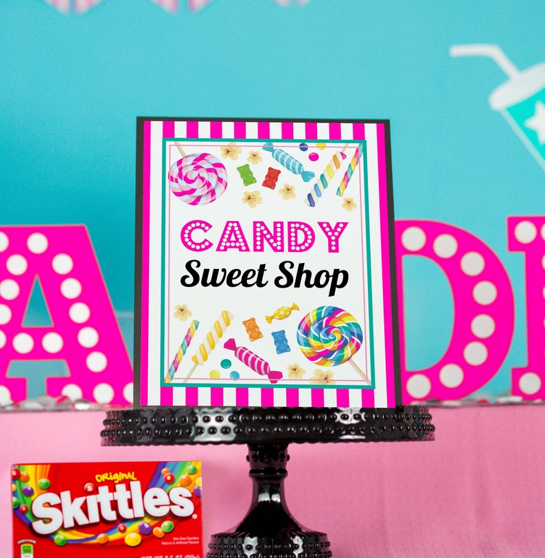 Movie Party Signs - Instant Download Pink Movie Party Signs - Movie ...