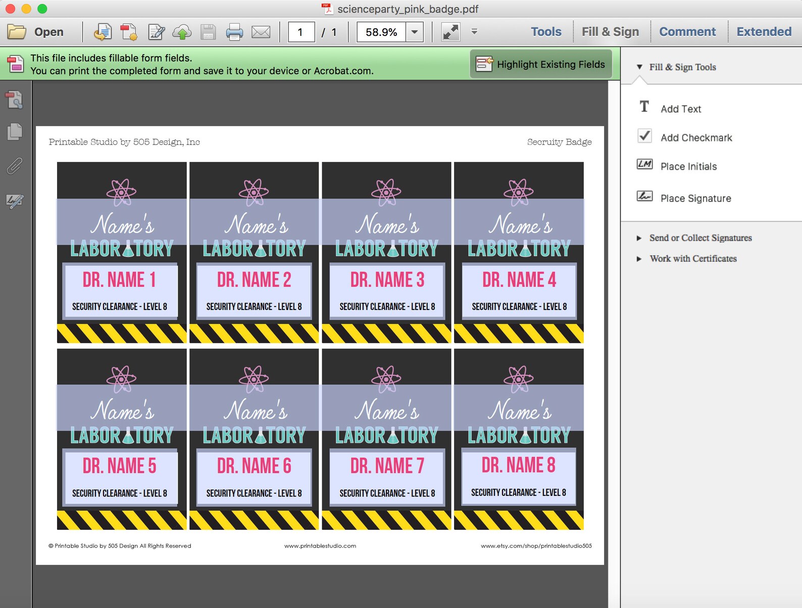 Science Party ID Badge Scientist Badge Science Lab Badge - Etsy New Zealand