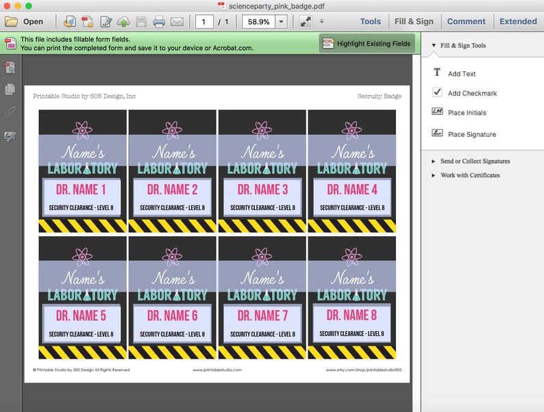 Science Party ID Badge Scientist Badge Science Lab Badge - Etsy New Zealand