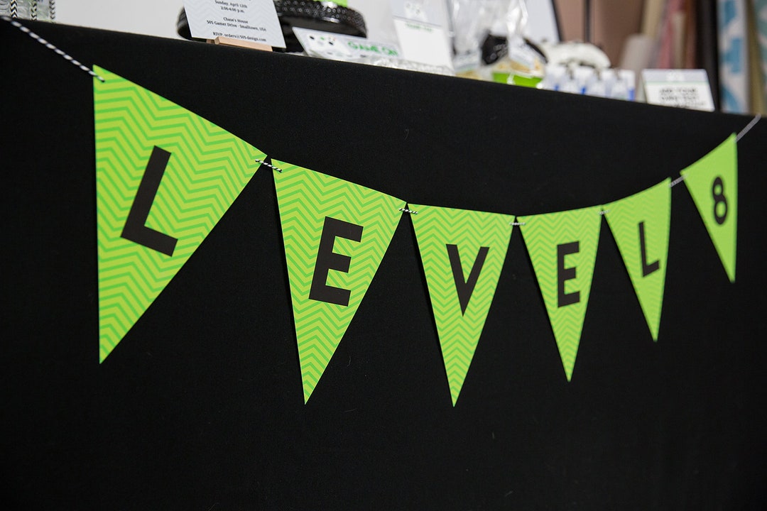 Level Banner for Video Game Party - Instant Download Level Banner ...