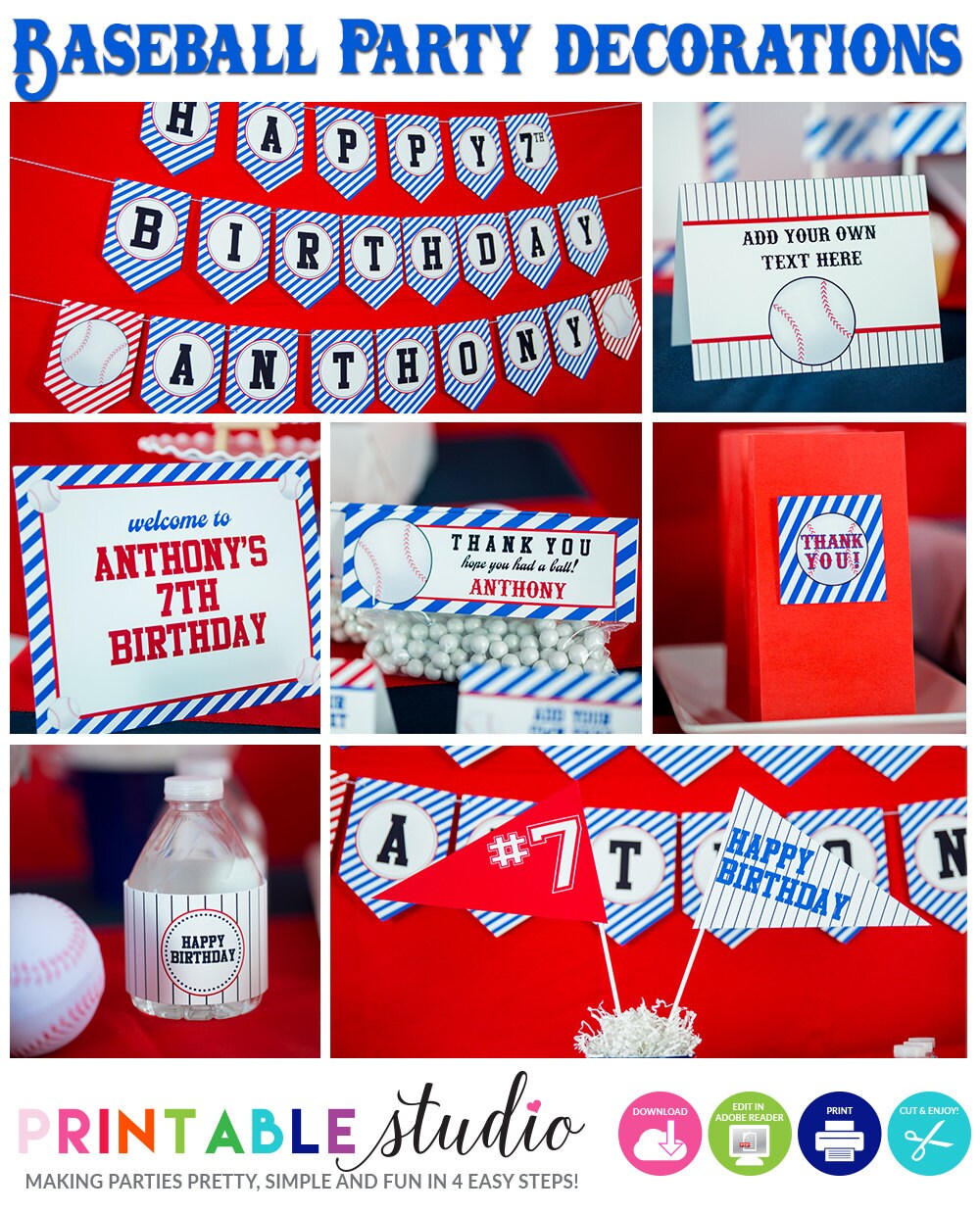 Baseball Party Decorations Baseball Birthday Party | Etsy
