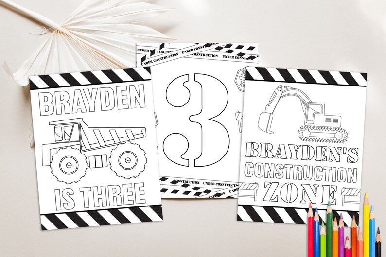 Editable Construction Party Activity Pages, Construction Party Games ...