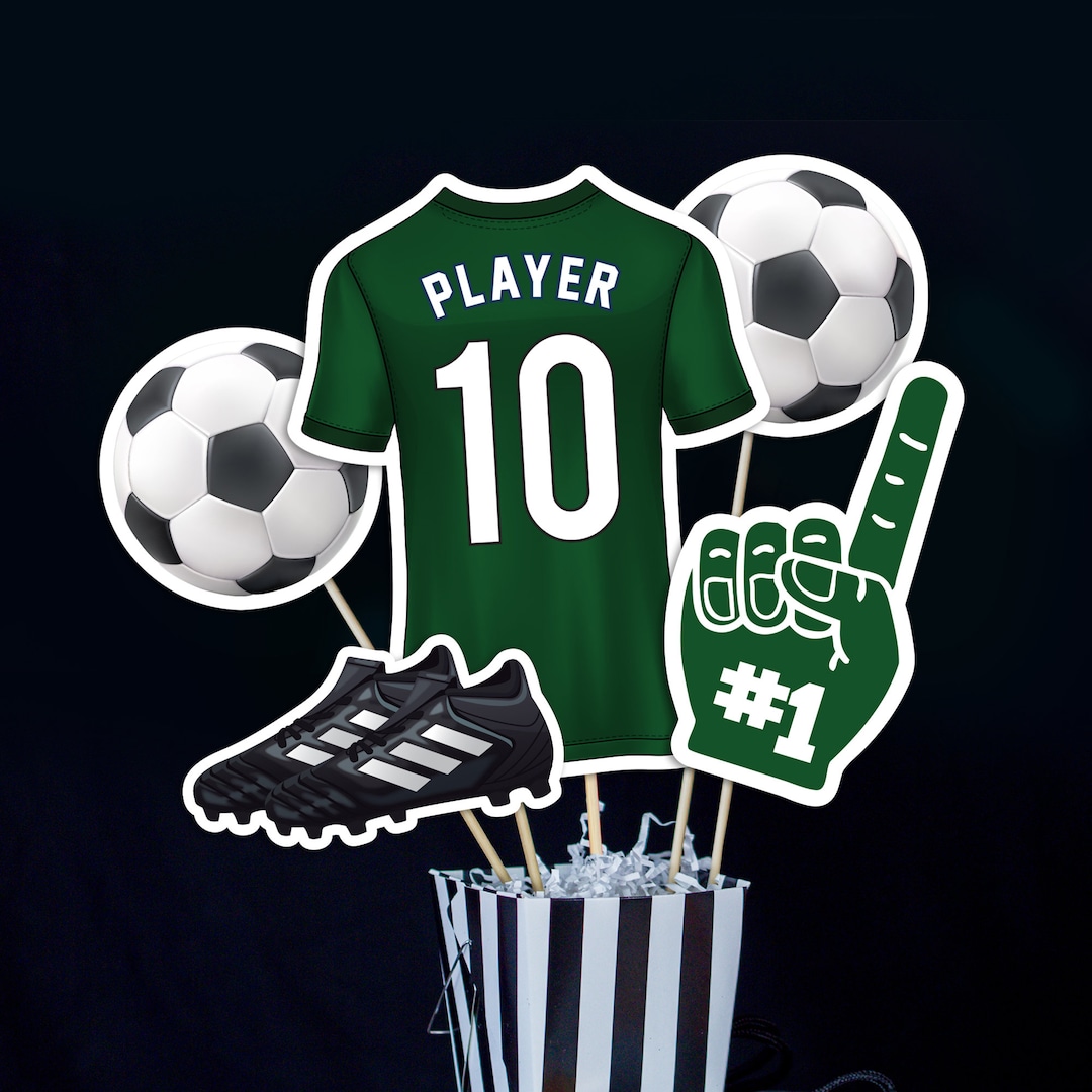 Soccer Centerpieces in Green Printable Football Centerpieces in Green ...