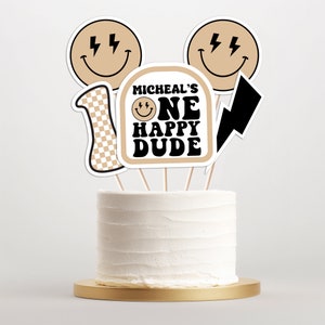 Editable ONE Happy Dude Party Decorations Tan Happy Dude Party HUGE ...