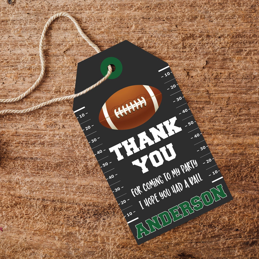 Football Favor Tags - Printable Football Party Favor Tags - Instant ...