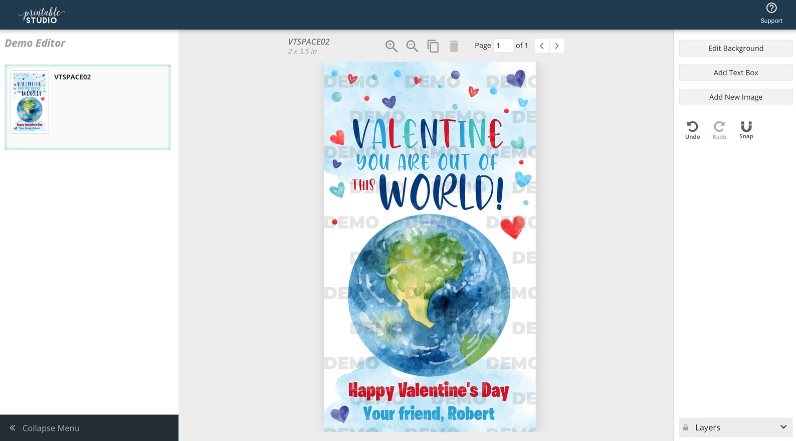 Printable Valentines Out of This World Valentine Card Outer Space ...