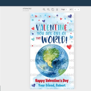 Printable Valentines Out of This World Valentine Card Outer Space ...