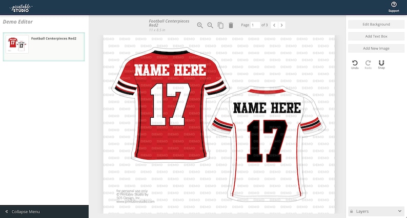 Football Centerpieces in Red & Black (printable Download) - Etsy