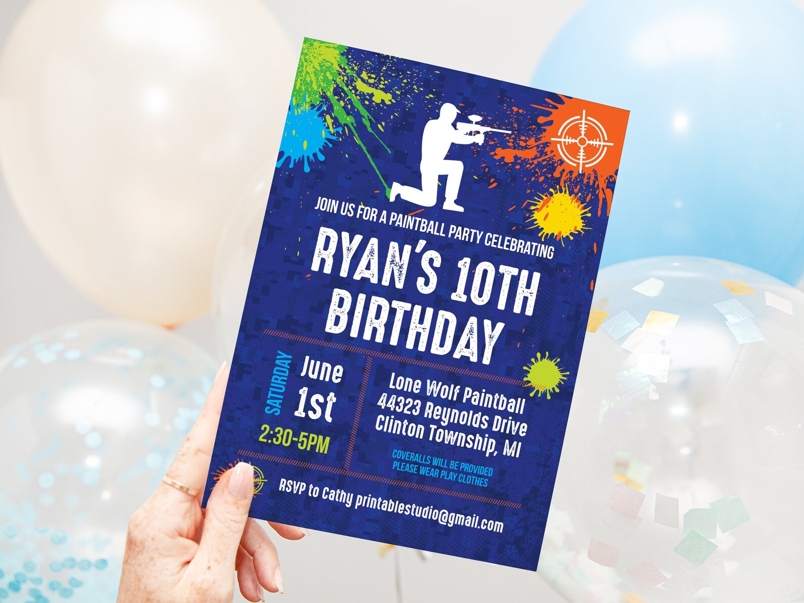 Paintball Invitation Paintball Birthday Invitation Paintball - Etsy