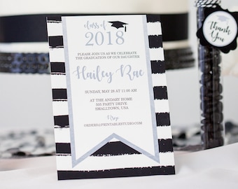 Music Theme Graduation Party Invitation Template 5x7 Digital - Etsy