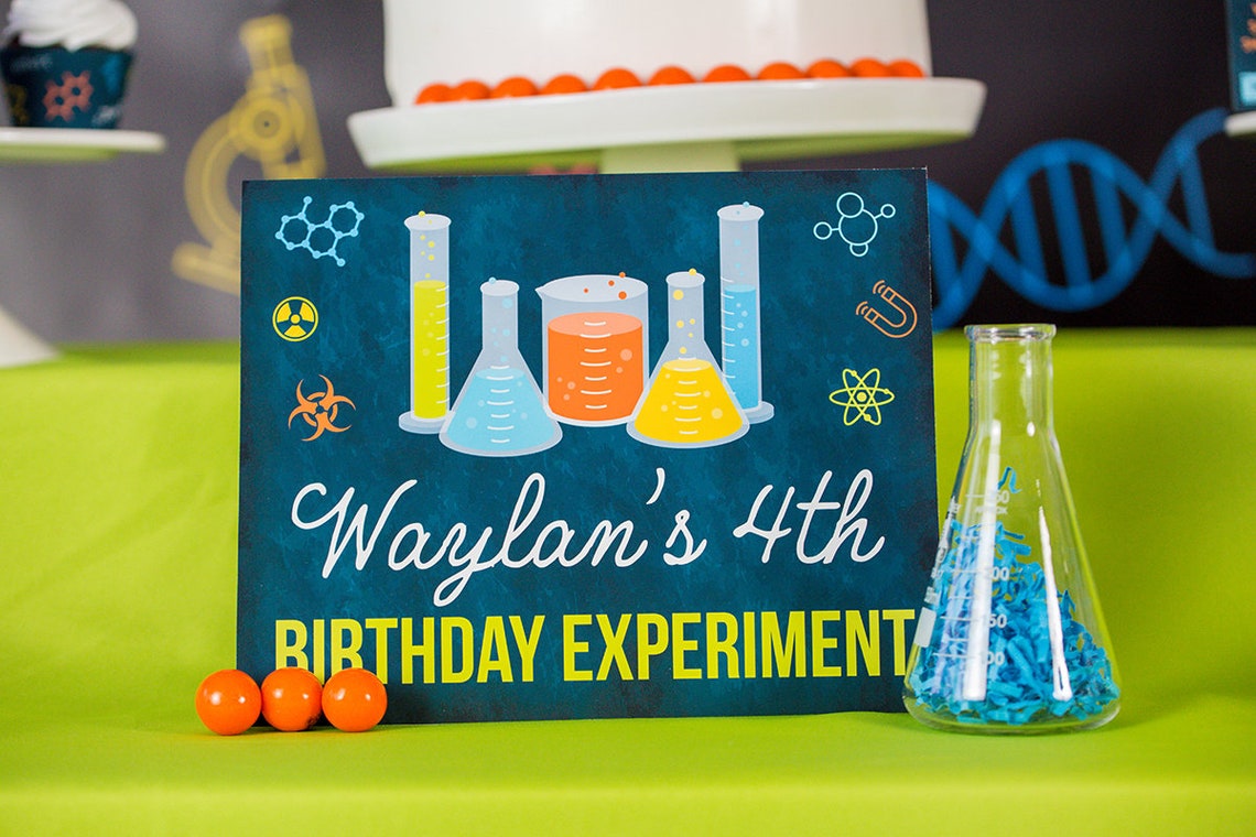 Science Party Welcome Sign Printable Scientist Party Sign | Etsy