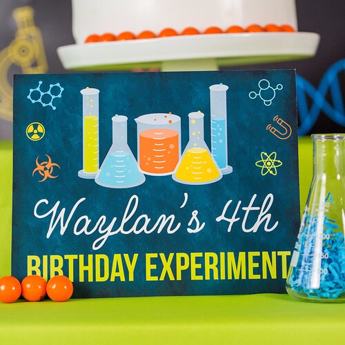 Science Party Welcome Sign Printable Scientist Party Sign - Etsy