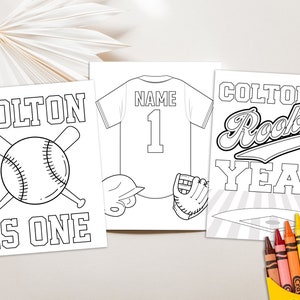 Baseball Party Coloring Pages: Editable Games & Activities (digital ...