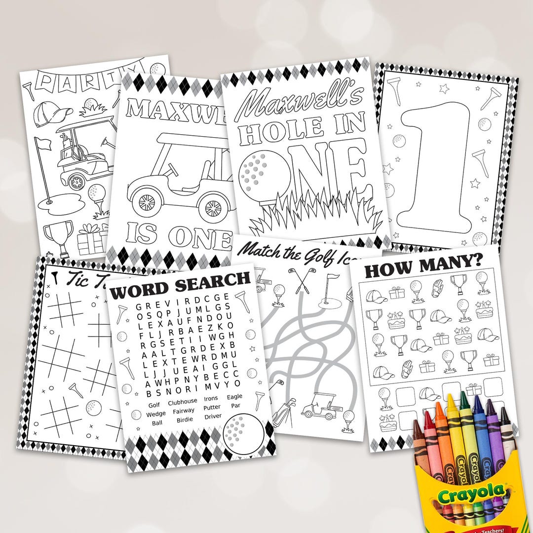 Golf Party Coloring Pages Golf Activity Pages Golf Birthday Party ...