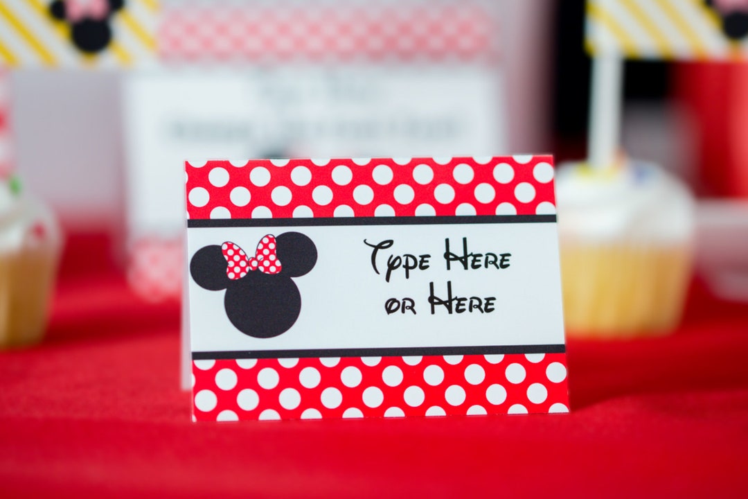 Minnie Mouse Party Food Labels INSTANT DOWNLOAD Red Minnie - Etsy