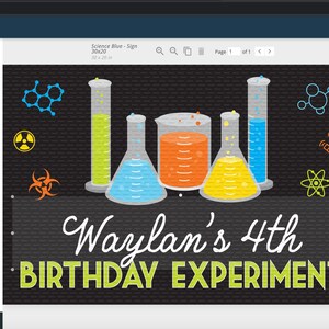 Science Party Sign - Instant Download X-large Science Party Backdrop ...