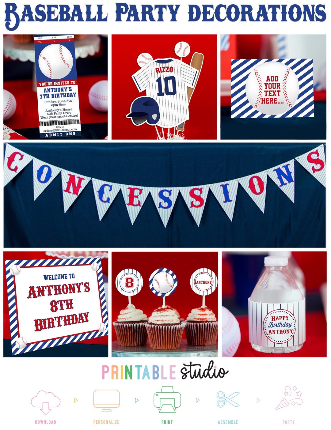 Baseball Party Decorations - Baseball Birthday Party - Printable ...