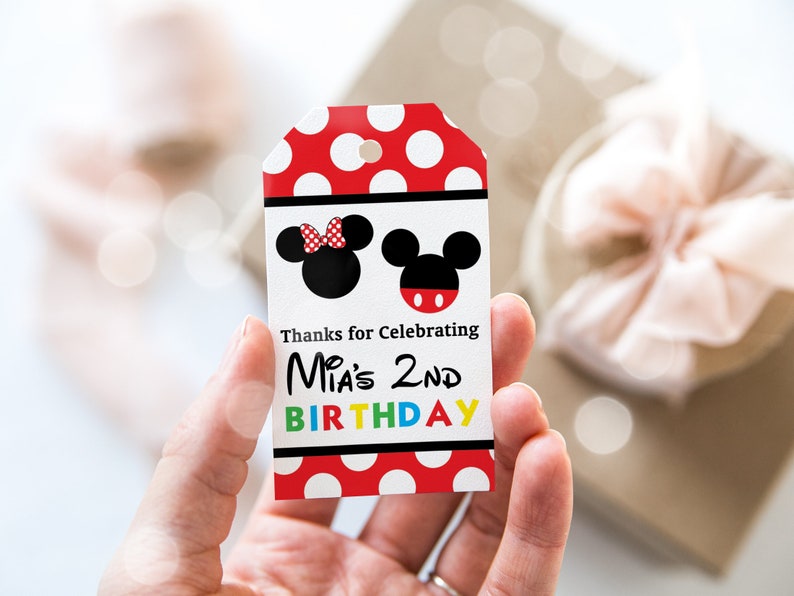 Mickey and Minnie Mouse Favor Tags Printable Minnie Mouse and - Etsy