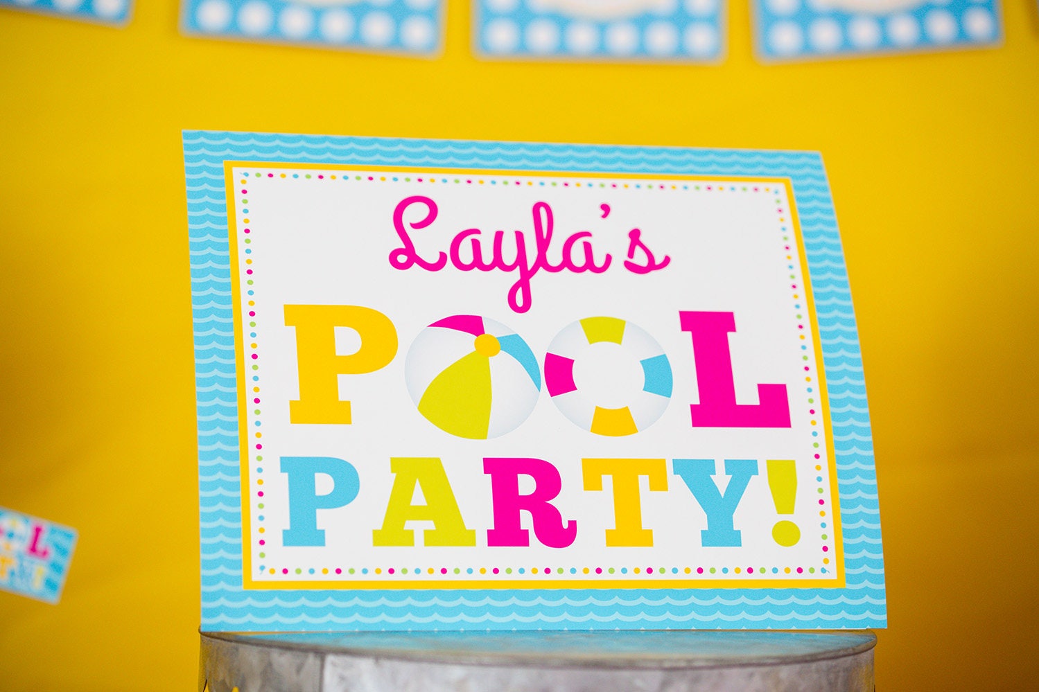 Pool Party Decorations in Pink INSTANT DOWNLOAD Pool Party - Etsy