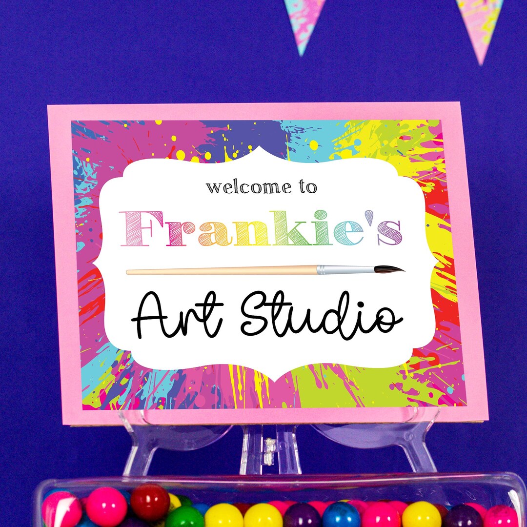Art Party Sign - Printable Signs for Art Birthday Party - Painting ...