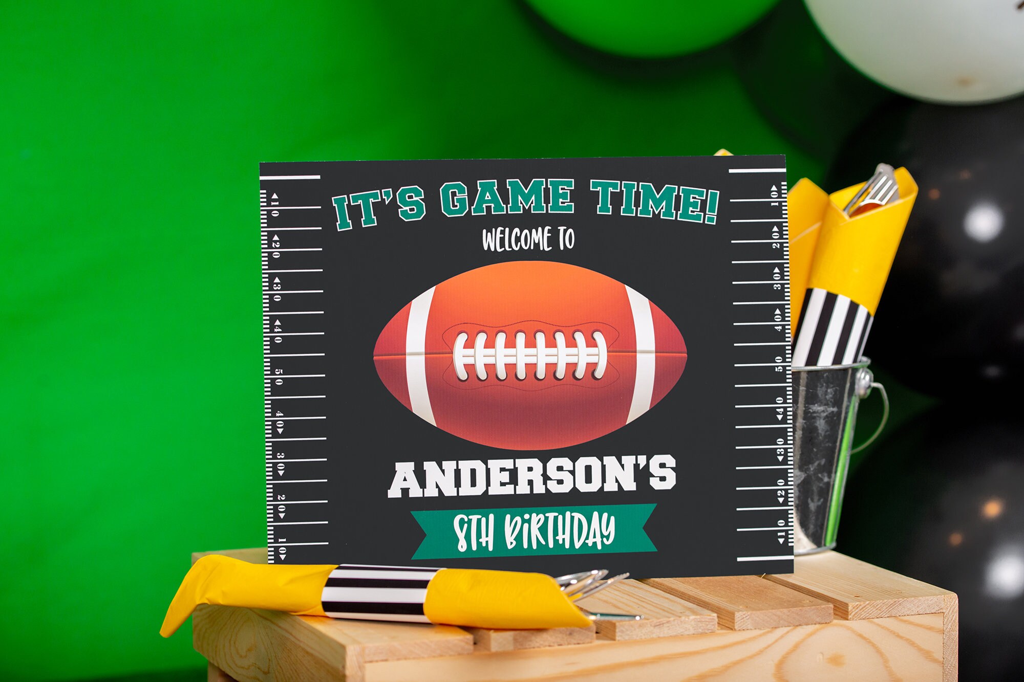 Football Party Signs - Instant Download Football Birthday Party Signs ...
