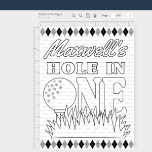 Golf Party Coloring Pages Golf Activity Pages Golf Birthday Party ...