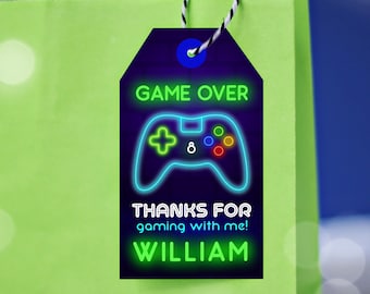 Gamer Party Favor Gift Tags Video Game Party Gaming Birthday - Etsy