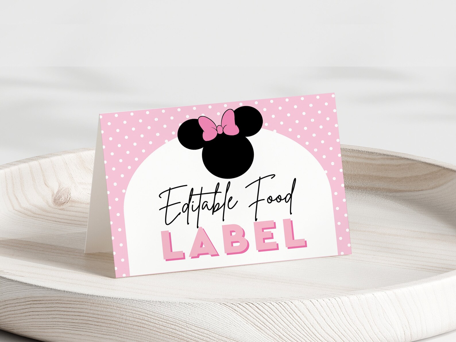Editable Minnie Food Labels, Modern Minnie Mouse Party Labels, Modern ...