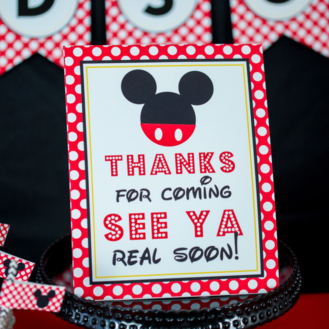 Thanks for Coming See Ya Real Soon Sign Instant Download Mickey Mouse ...
