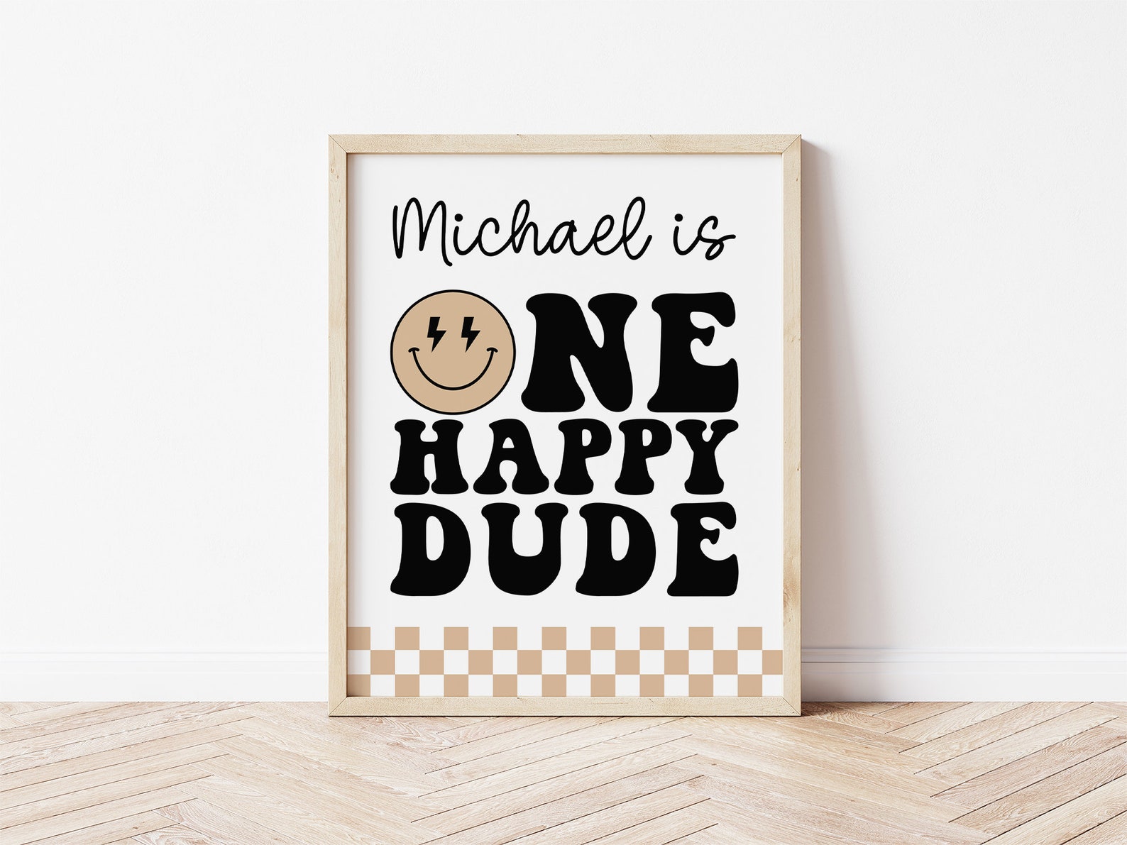 Editable ONE Happy Dude Party Sign Bundle, Instant Download Happy Dude ...