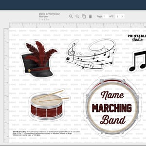 Editable Band Banquet Centerpieces in Maroon Printable Marching Band ...