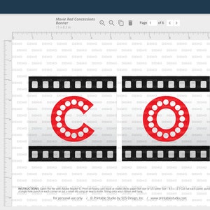 Concessions Banner for Movie Party, Instant Download Concessions Banner ...