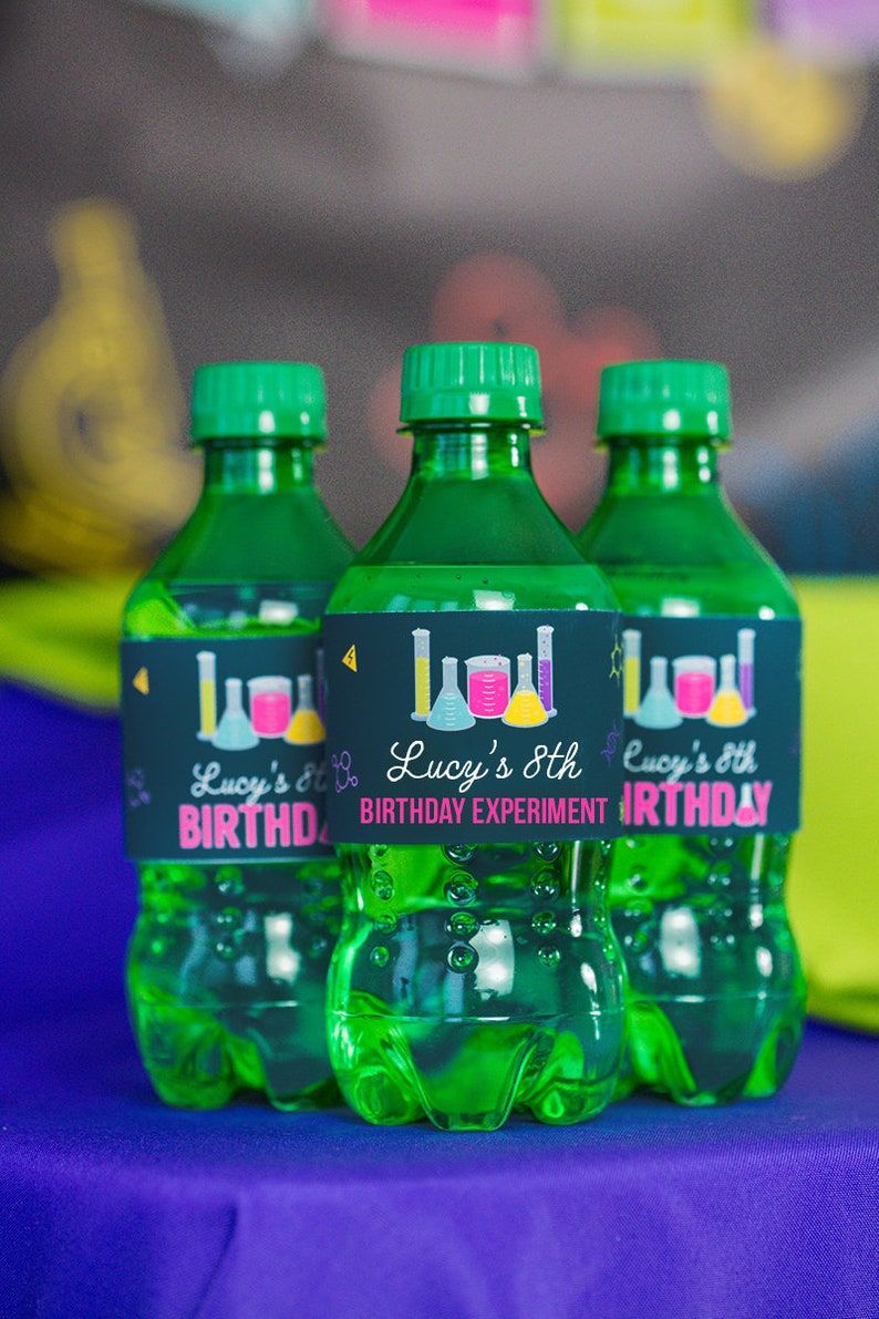 Science Party Drink Labels Science Party Water Label H2O Labels ...