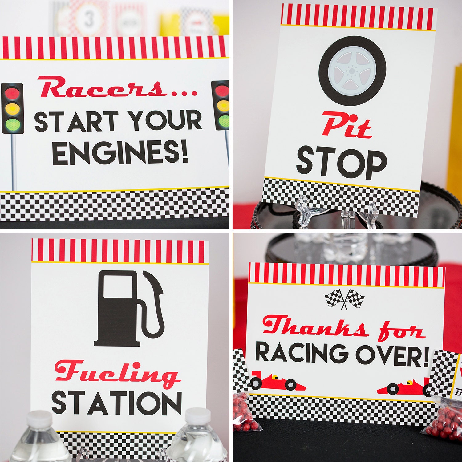 Race Car Party Signs Instant Download Race Car Birthday | Etsy