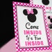 Come Inside It's Fun Inside Sign - Instant Download Hot Pink Minnie ...