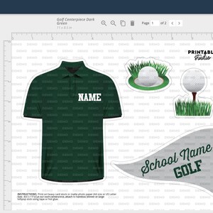 Editable Golf Centerpieces in Green Printable Golf Banquet Centerpieces ...