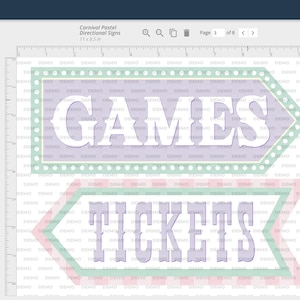 Pastel Carnival Directional Signs Carnival Birthday Signs Carnival ...