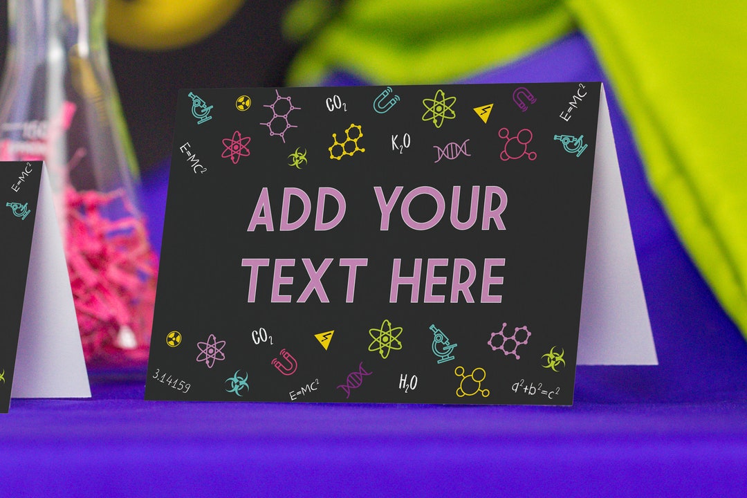 Science Party Food Labels in Pink - Science Buffet Table Signs ...