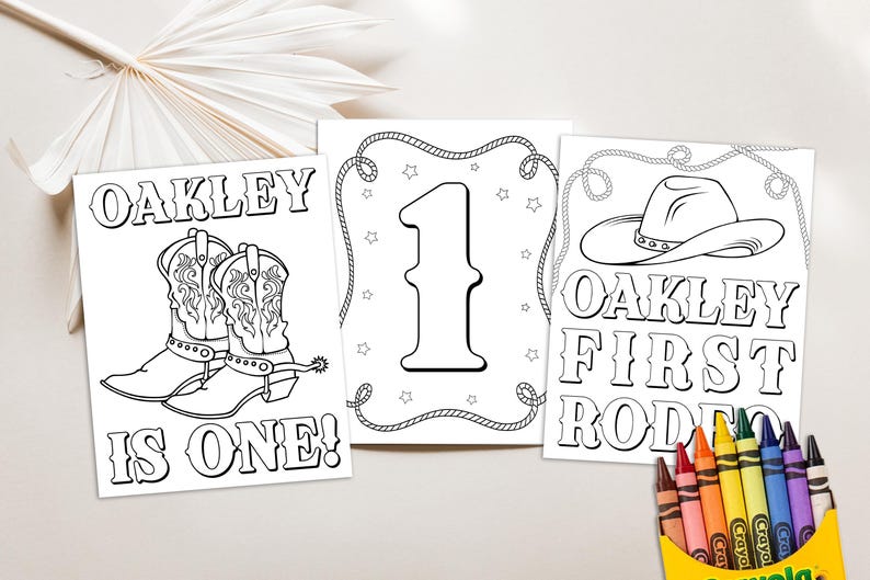 Cowboy Coloring & Activity Pages: Printable First Rodeo Birthday ...