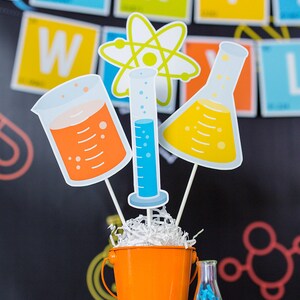Science Party Centerpieces, Editable Science Lab Table Decorations ...