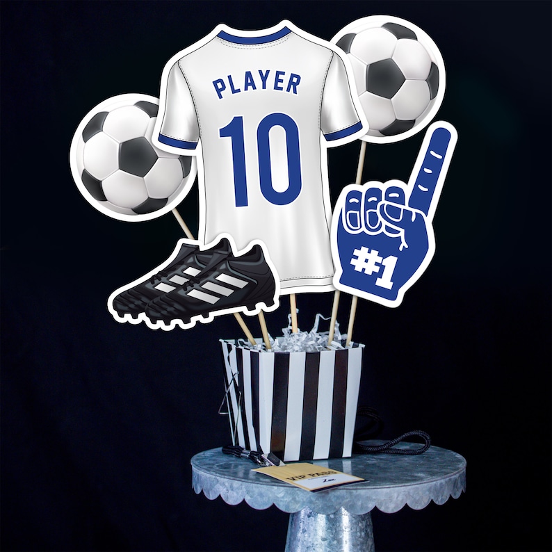 Soccer Centerpieces in Blue Printable Football Centerpieces in Royal ...