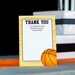 Basketball Thank You Card Printable Basketball Party Thank You Card ...