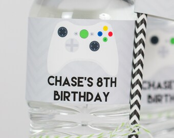 Gamer Party Water Bottle Labels Printable Video Game Bottle Label Gamer ...